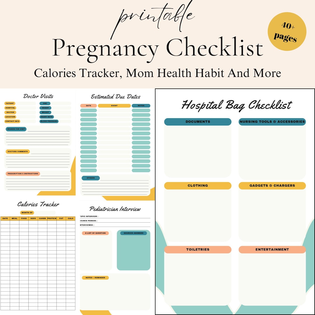 Pregnancy Planner Bundle - Printable Templates for First-time Moms ...