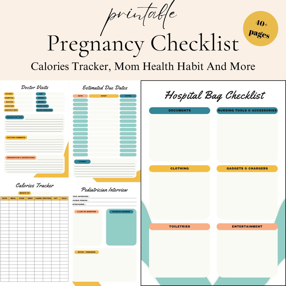 Pregnancy Planner Bundle - Printable Templates for First-time Moms ...