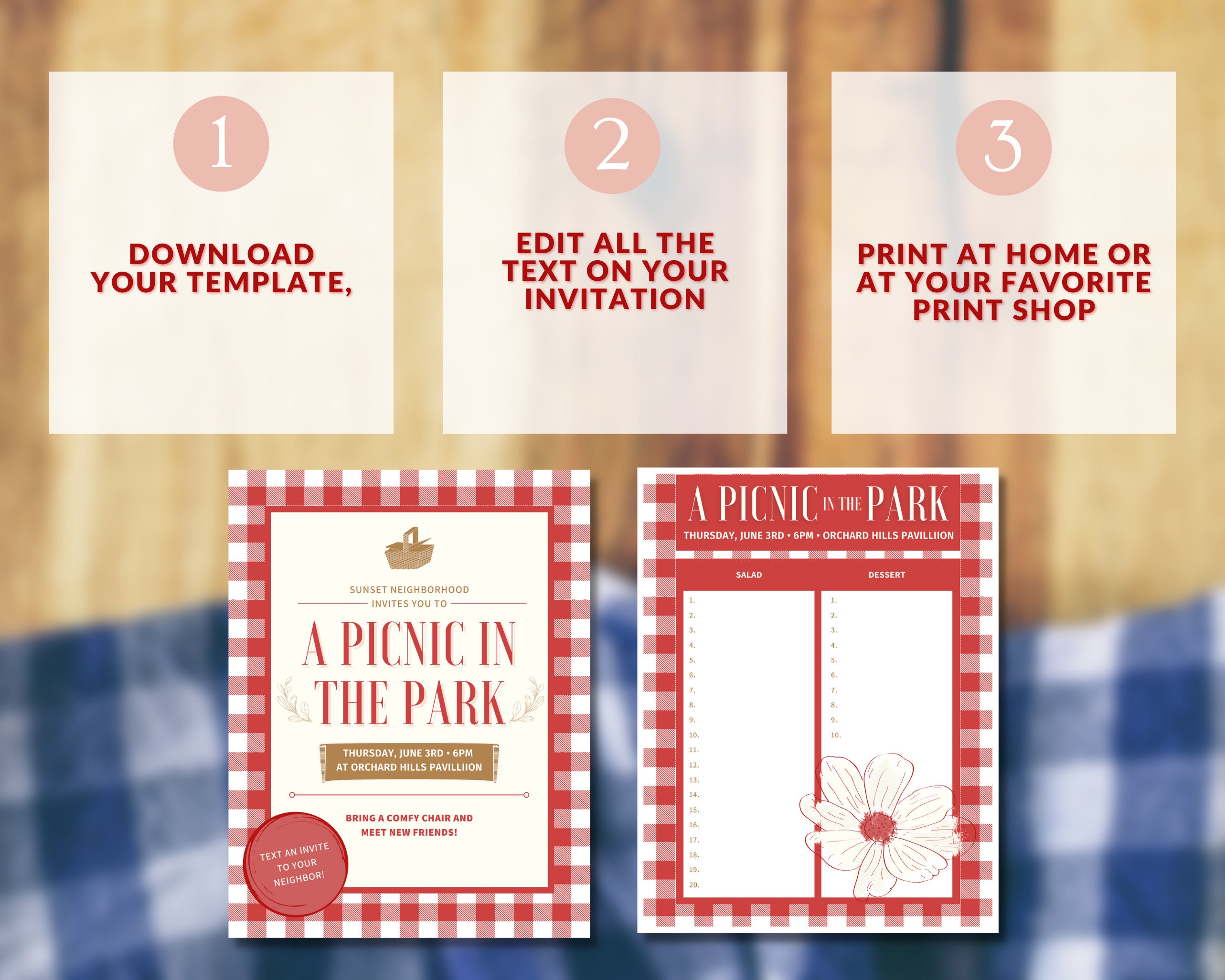 EDITABLE Neighborhood Block Party Invite, Bbq Picnic Summer Party ...