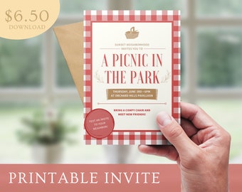 EDITABLE Neighborhood Block Party Invite, Bbq Picnic Summer Party ...