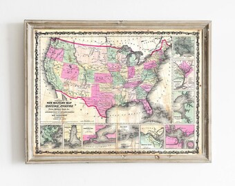 Civil War Map Poster - Etsy UK