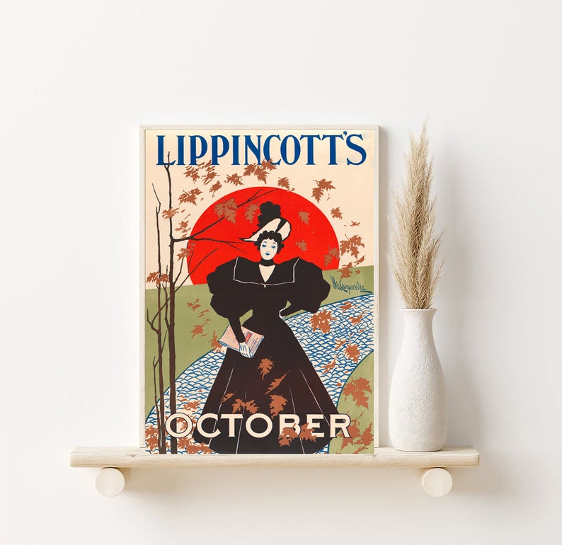 Vintage Art Deco Poster, Vintage Magazine Cover Print, Retro Poster ...