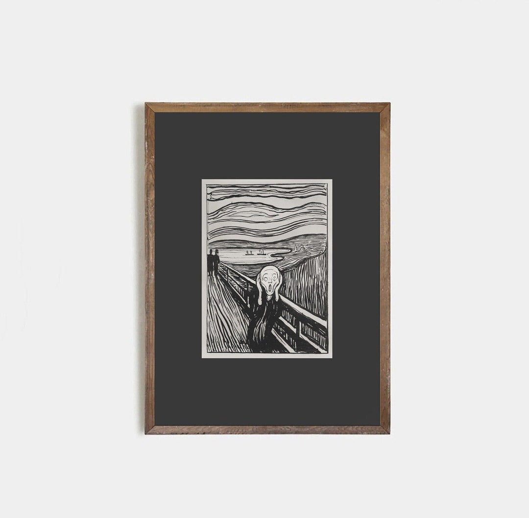 Edvard Munch Scream Sketch Dark Academia Decor Vintage - Etsy