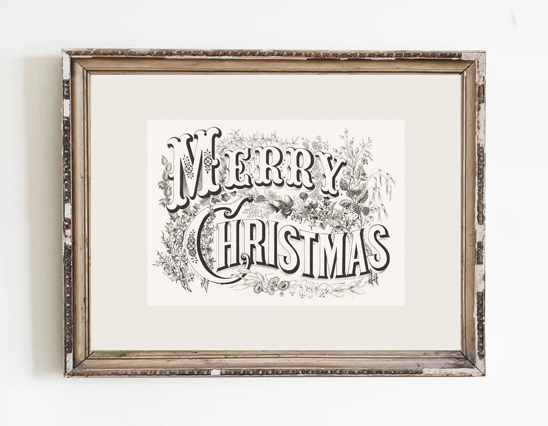 Printable Christmas Art Retro Christmas Art Vintage Winter - Etsy