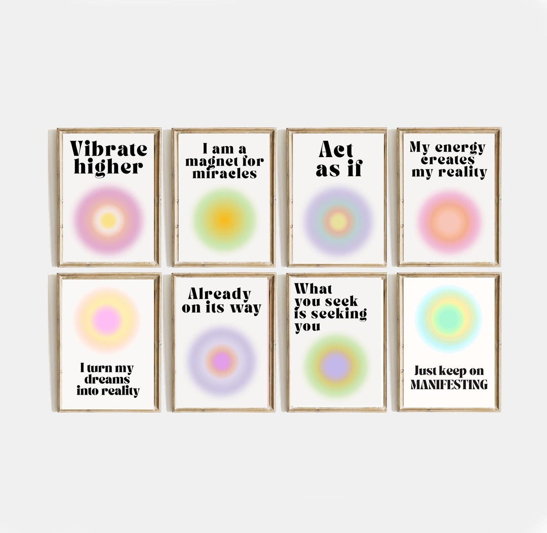 Self-love Manifestation Art | Retro Pastel Wall Prints for Women | Girl ...