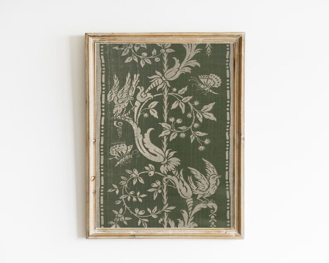 Vintage Textile Wall Art, Old Textile Art Reproduction, Downloadable ...