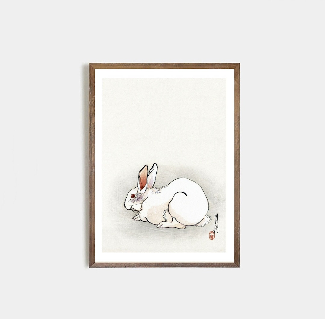 Cute Vintage Japanese Art Japanese Rabbit Art Japanese Art Nursery ...