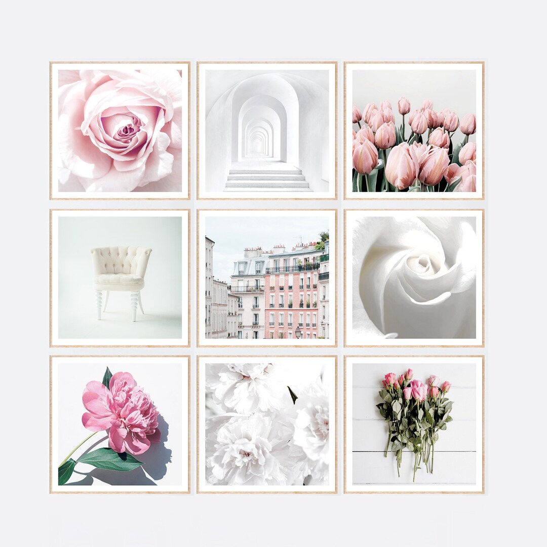 Floral Print Set, Parisian Art Print, Gallery Wall, Large French Wall ...