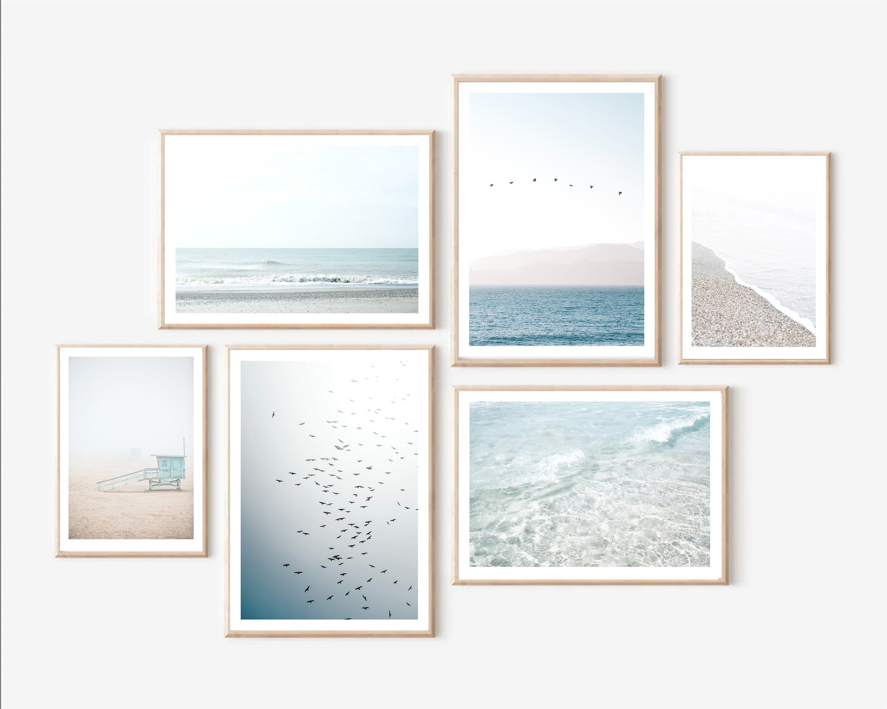 Minimalist Beach Set of 6 Prints Coastal Decor Boho Beach - Etsy