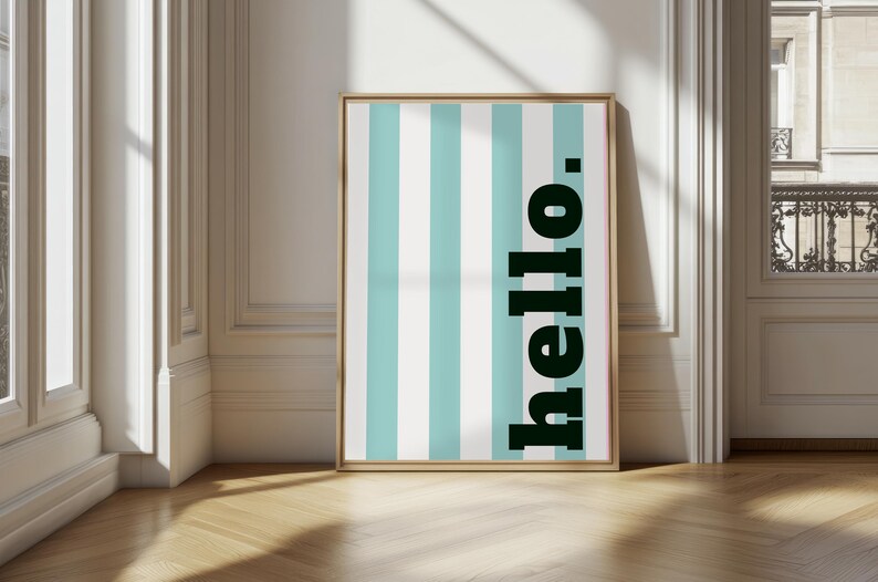 Say Hello in Style | Fun Pastel Wall Art for Entryway or Office | Cute ...