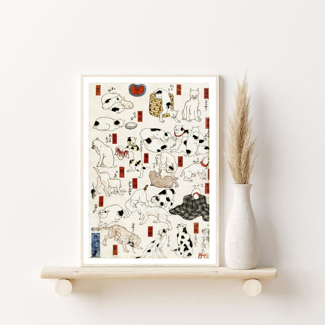 Cats Vintage Japanese Woodblock Print by Utagawa Kuniyoshi | Japanese ...