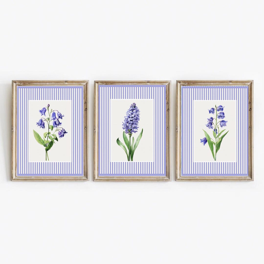 Rustic Flower Art Set | English Cottage Wall Decor | Farmhouse Spring ...