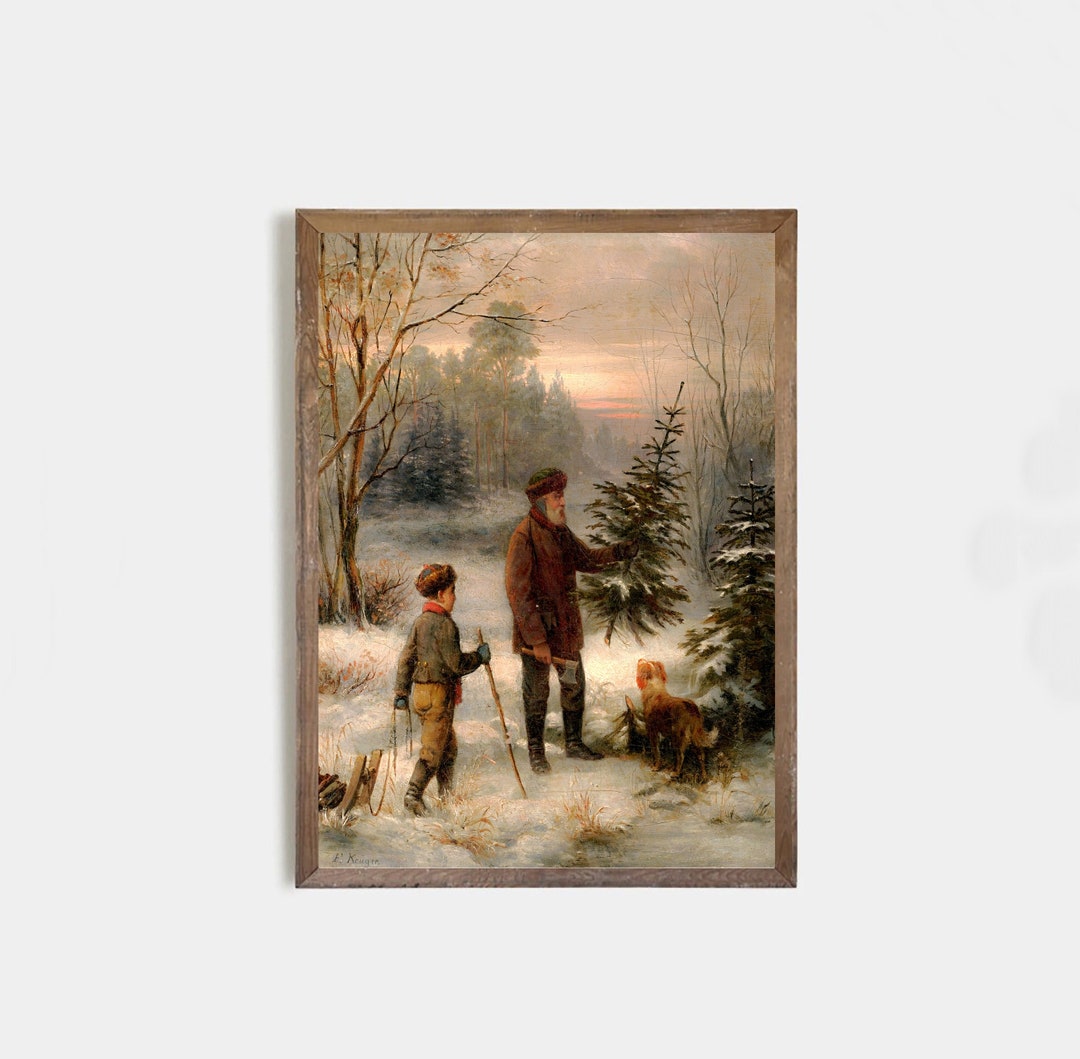 Vintage Christmas Painting Victorian Christmas PRINTABLE - Etsy