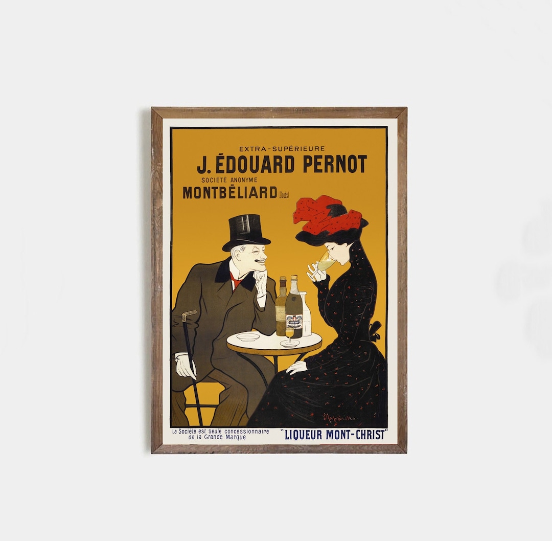 Retro Advertising Poster, French Advertising Poster, Liquer Mont-christ ...