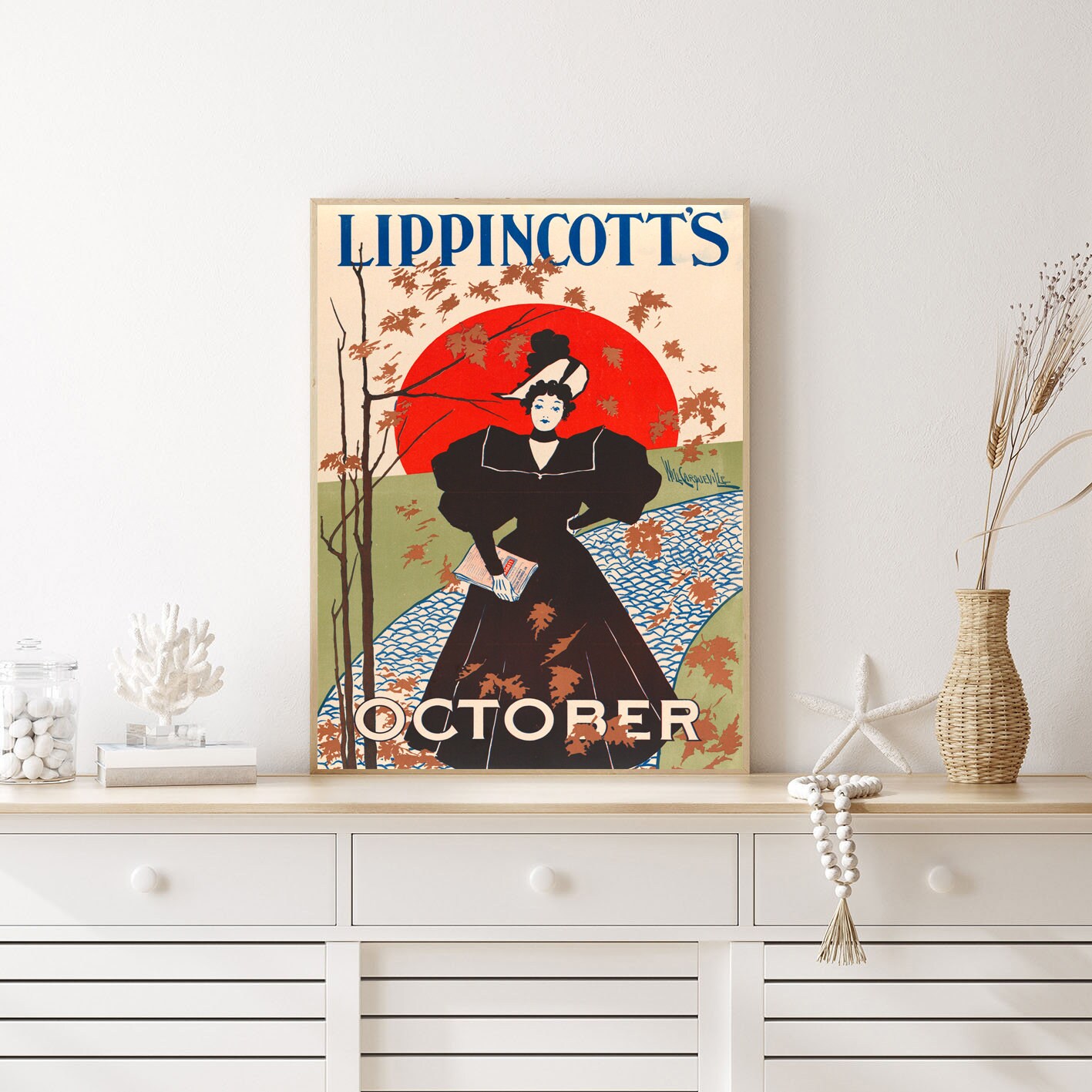 Vintage Art Deco Poster, Vintage Magazine Cover Print, Retro Poster ...