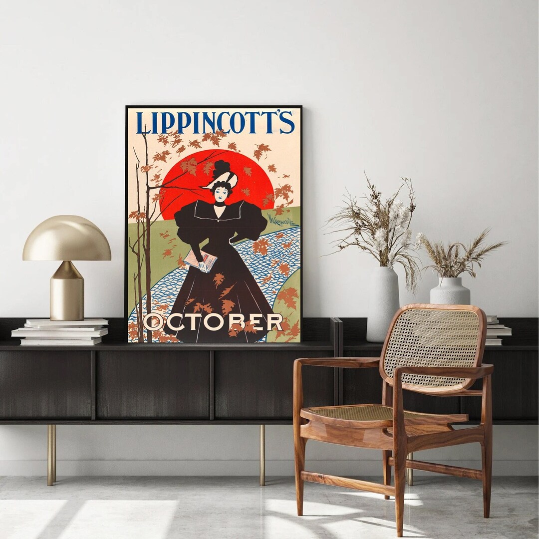 Vintage Art Deco Poster, Vintage Magazine Cover Print, Retro Poster ...