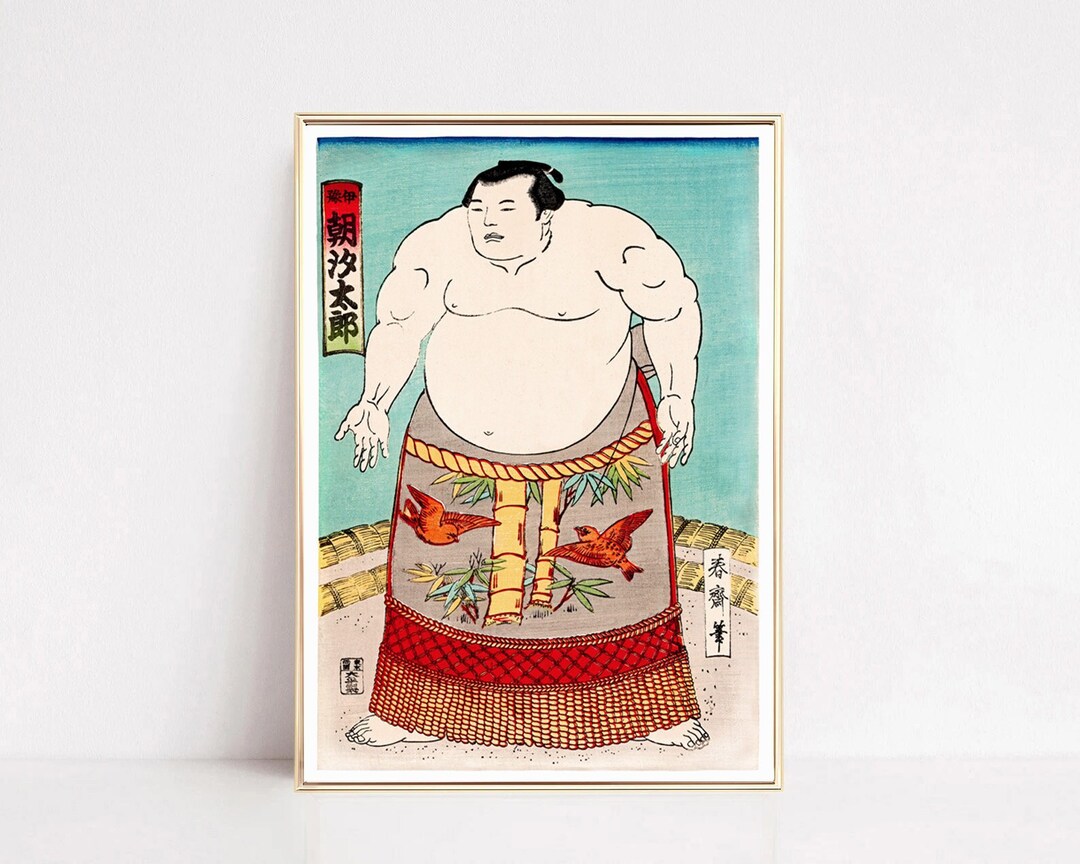 Japanese Sumo Wrestler Painting Art Asashio Taro | Japanese Wall Art ...