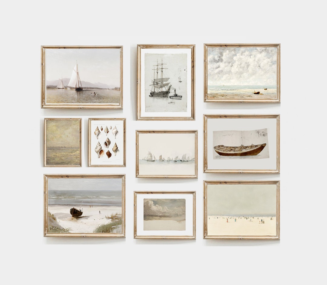 Set of 10 Vintage Beach Prints | Vintage Summer Art | Coastal Art ...