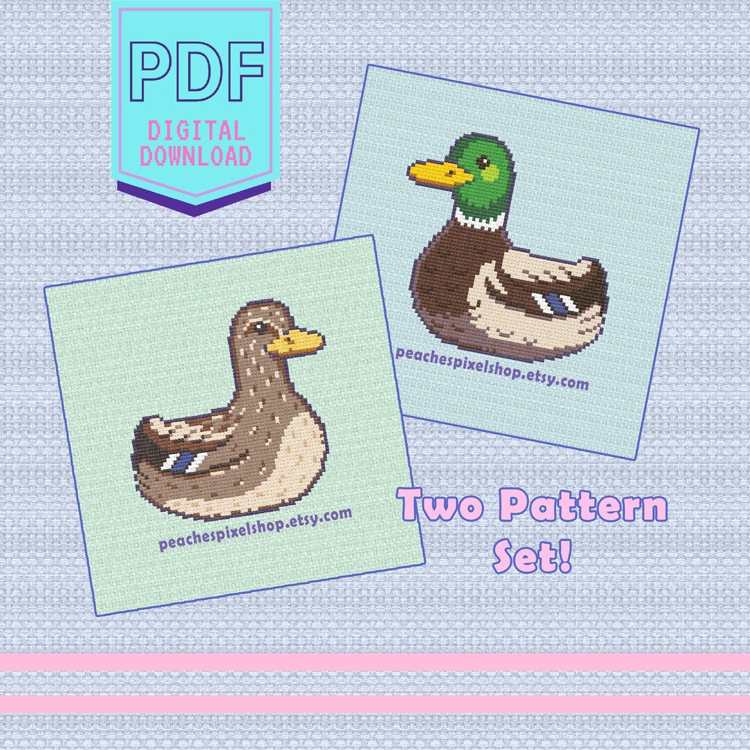 Pair of Ducks PDF Cross Stitch Pattern Set - Digital Download - Etsy