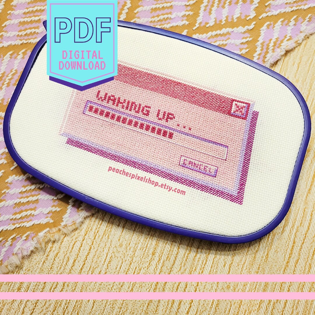 Computer Waking up Cross Stitch Digital Pattern - Digital Download - Etsy