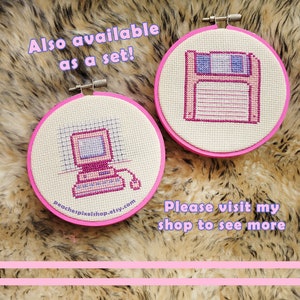 Cute Mini Computer PDF Cross Stitch Pattern - Pixel Art Xstitch Digital ...