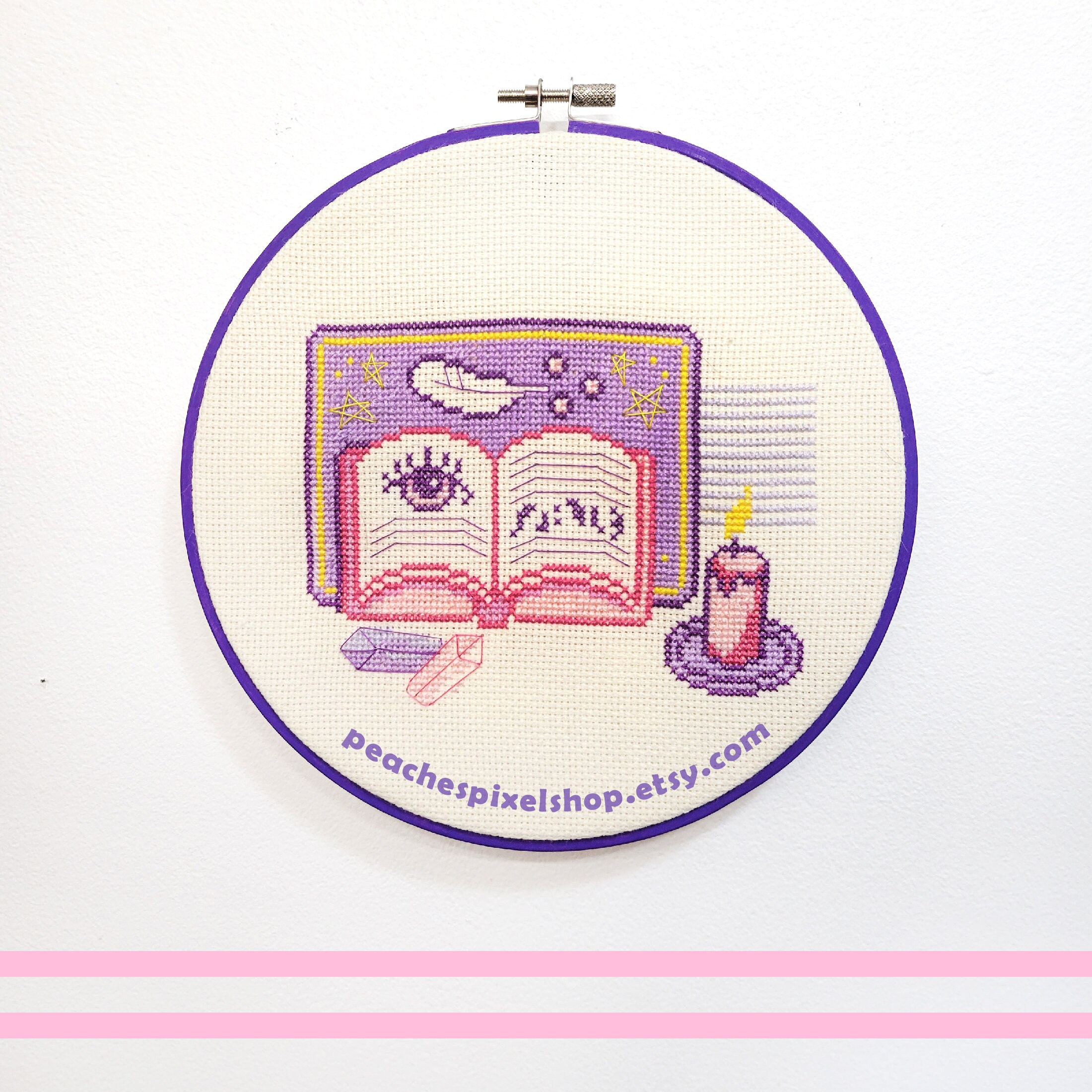 Magical Pink Spell Book PDF Cross Stitch Pattern - Digital Download - Etsy