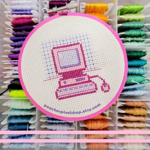 Mini Computer Pink Floppy Disk Cross Stitch PDF Pattern Set Two ...