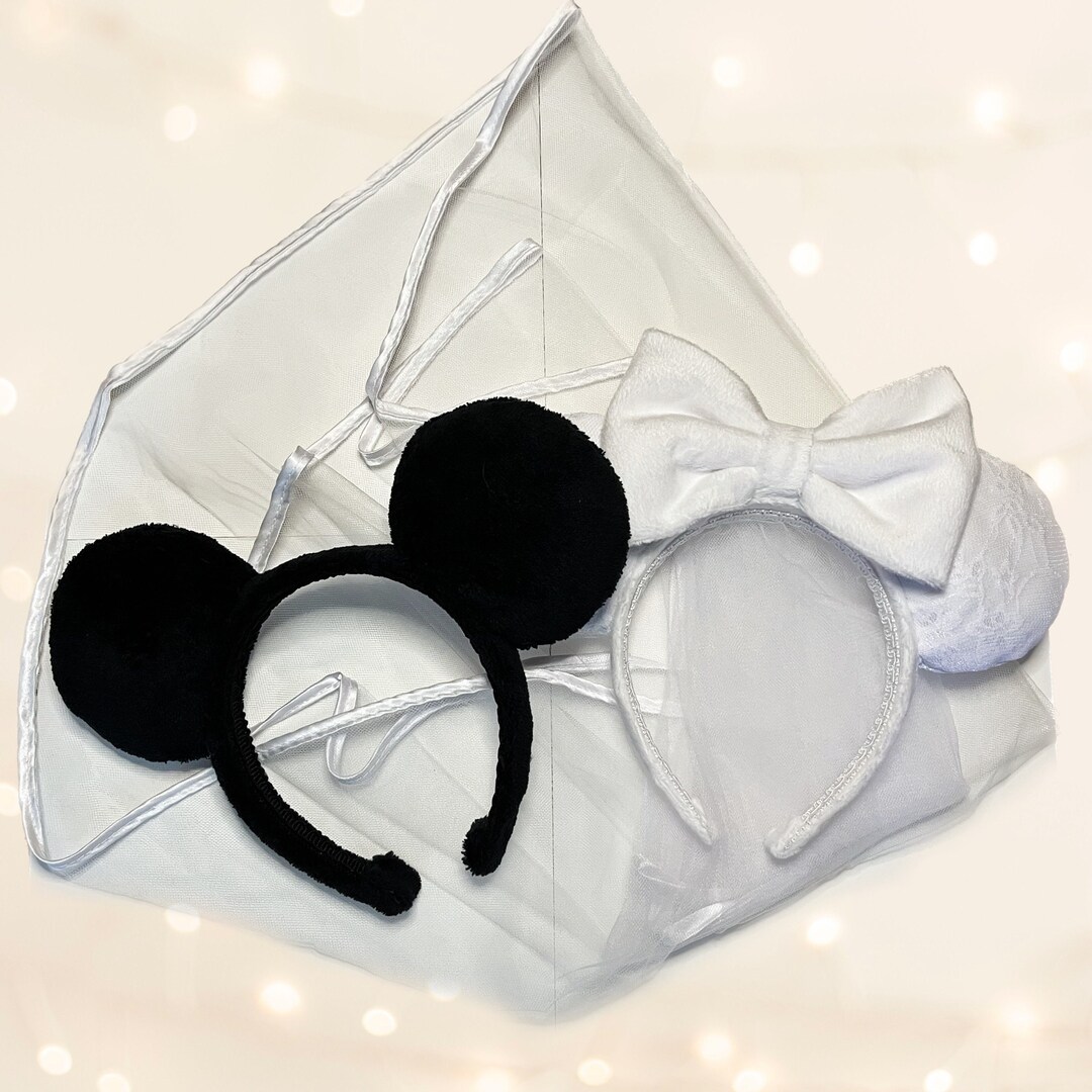 Wedding Luxury Minnie & Mickey Mouse Ear Headband Set, Disney Bride and ...