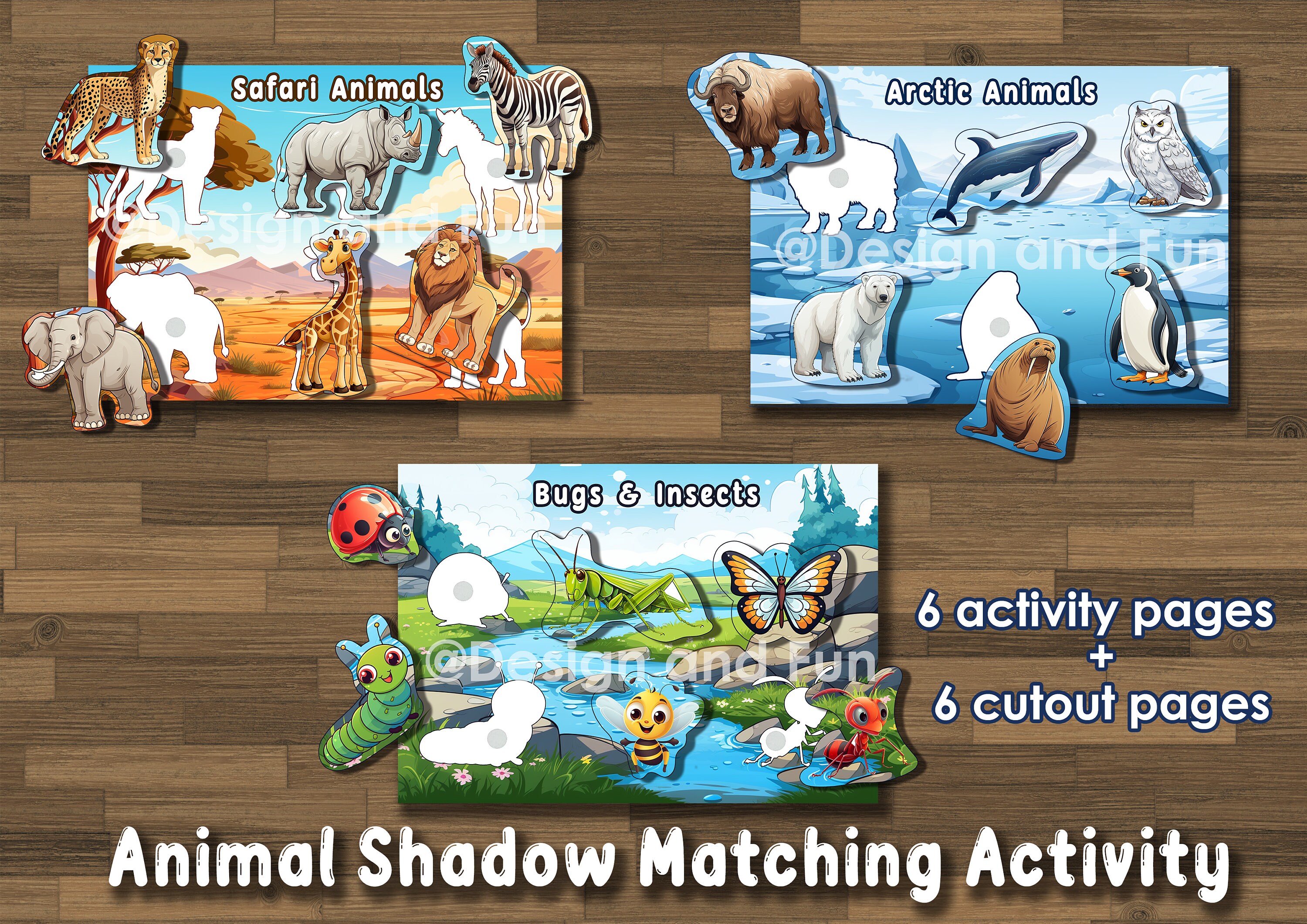 Printable Animal Shadow Matching Activity for Homeschool, SEN, Animal ...