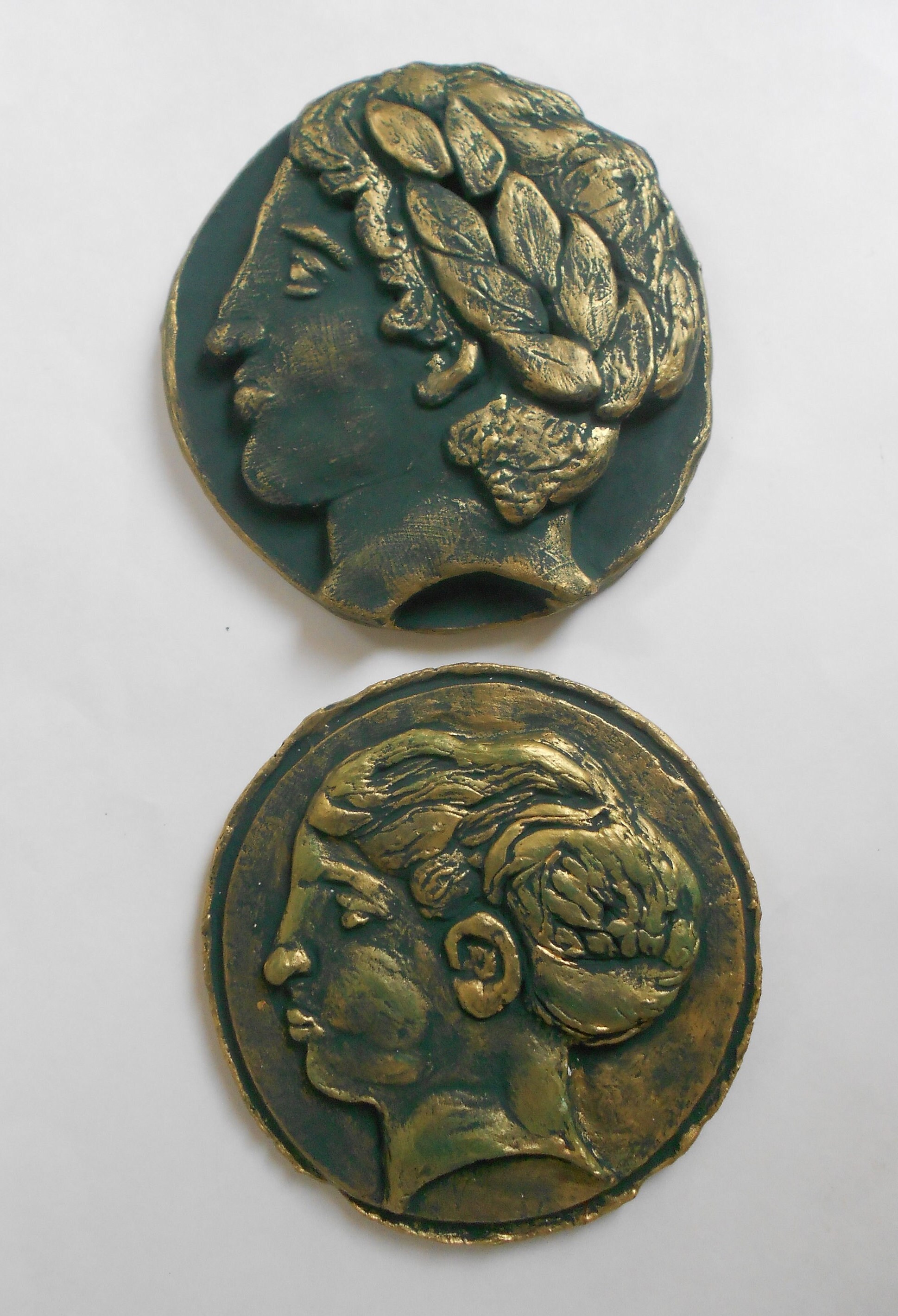 Special Ancient Coins! Handmade/hand-painted, 2 Designs, Head of Apollo ...