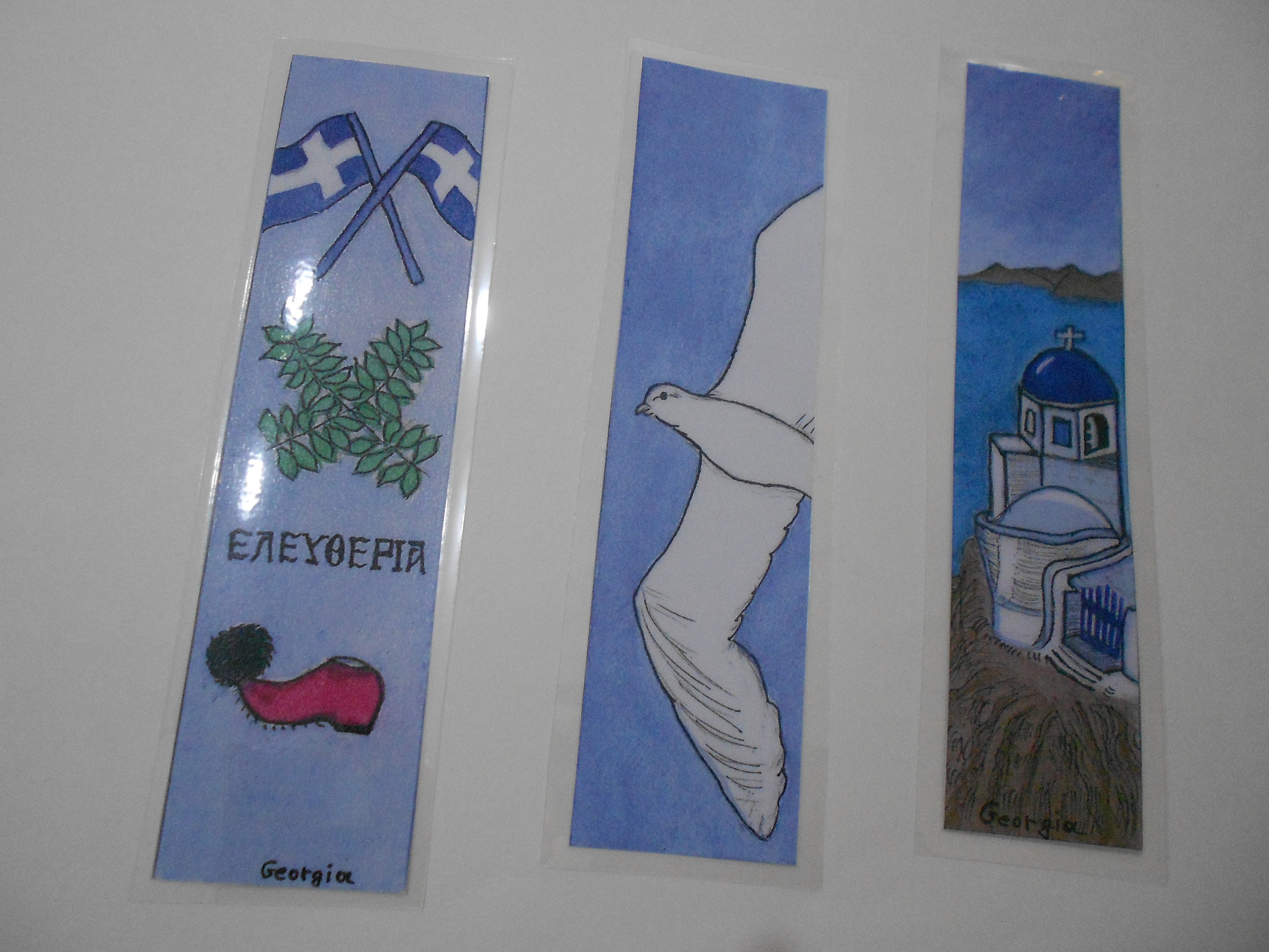 SPECIAL GREEK BOOKMARKS! Hand-painted Bookmarks, Water-colour, Birthday ...