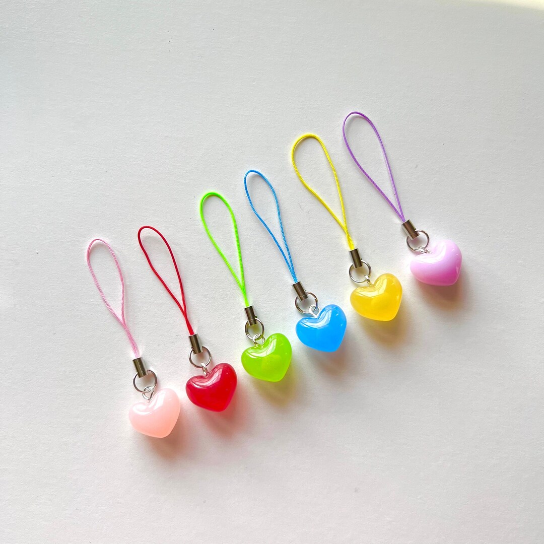 Heart Phone Charm / Heart Phone Strap / Heart Charm / Phone Chain ...