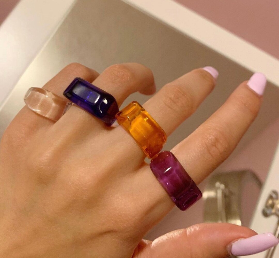 Y2K Chunky Ring / Y2K Resin Ring / Y2K Ring / Y2K Jewelry / Statement ...
