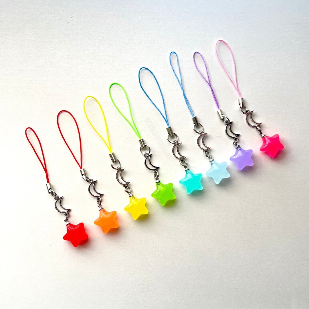 Star Moon Charm / Tamagotchi Charm / Phone Charm / Phone Chain / Phone ...