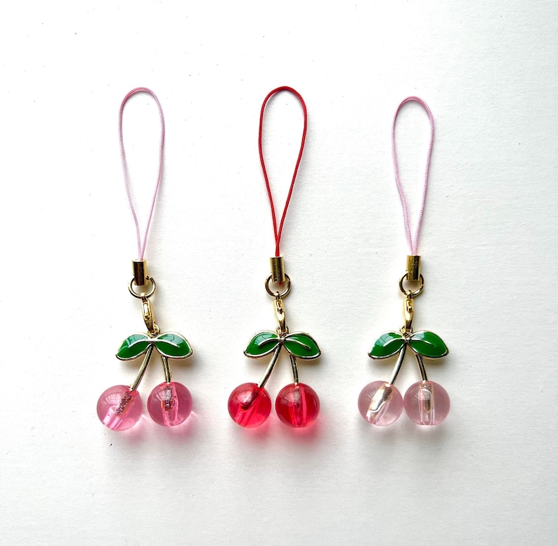 Cherry Charm / Tamagotchi Charm / Phone Charm / Phone Chain / - Etsy