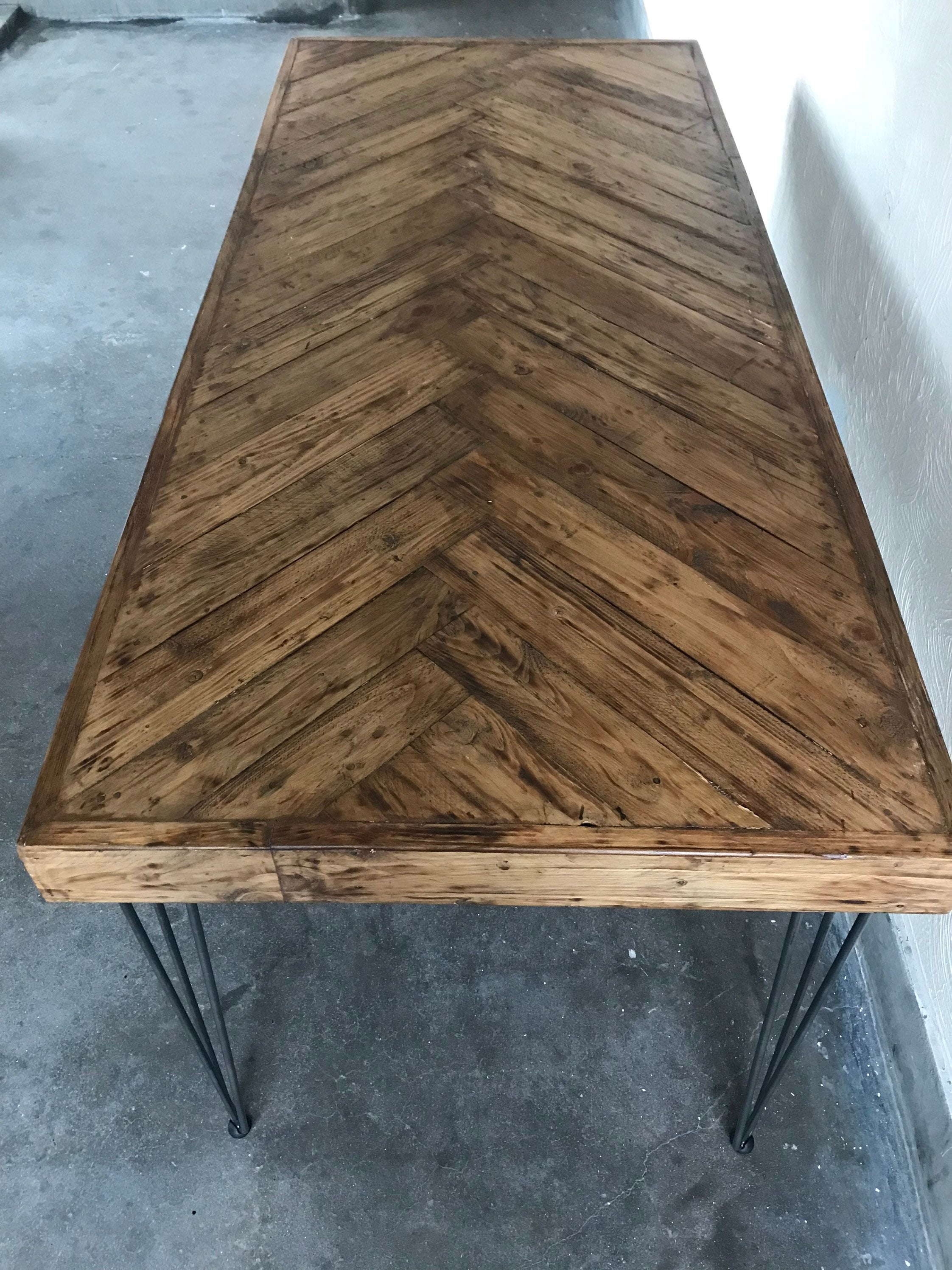 Reclaimed wood Handmade Herringbone Dining table tops with | Etsy Reclaimed wood Handmade Herringbone Dining table tops with | Etsy