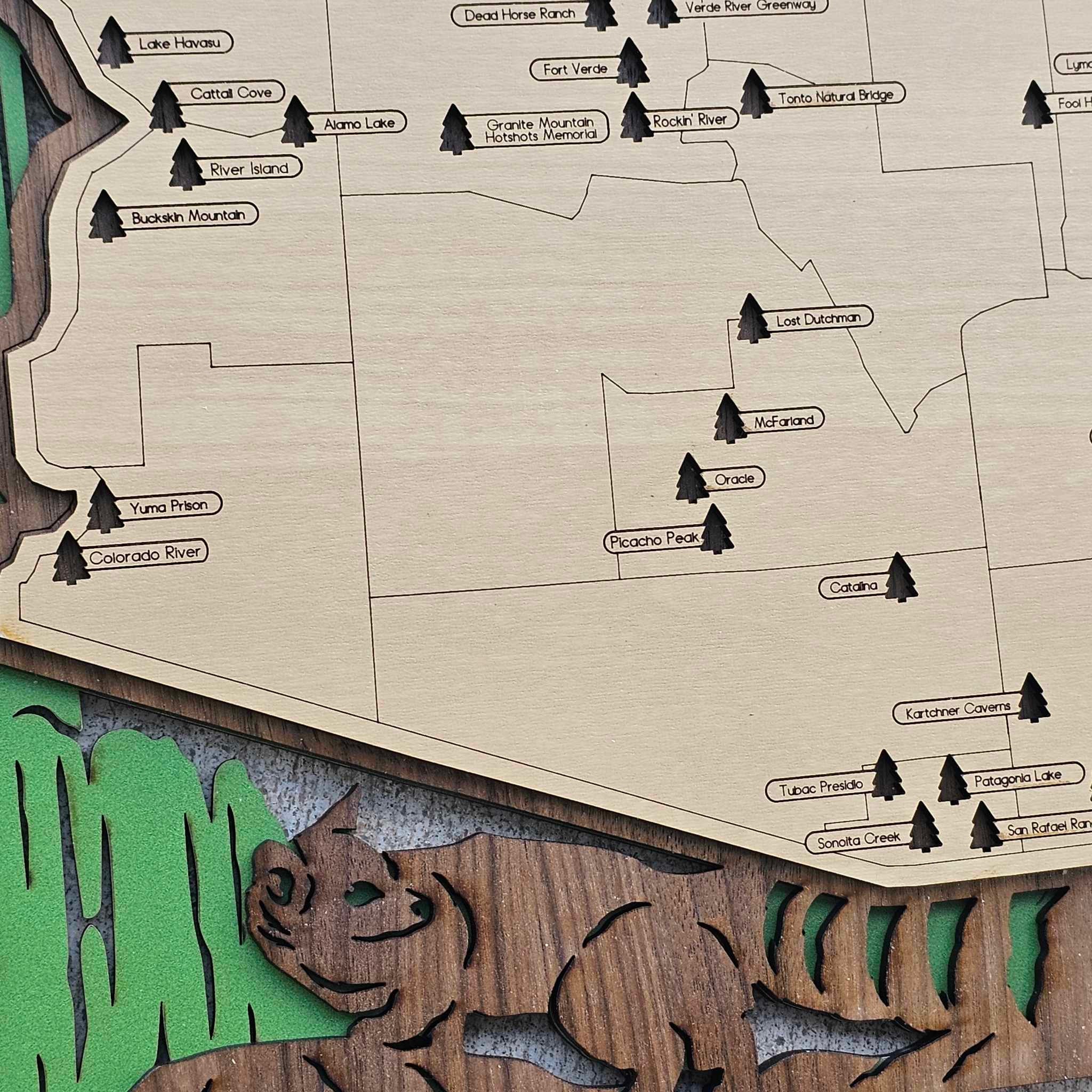 Arizona State Parks Map Personalized for Wedding, Retirement Gift or ...