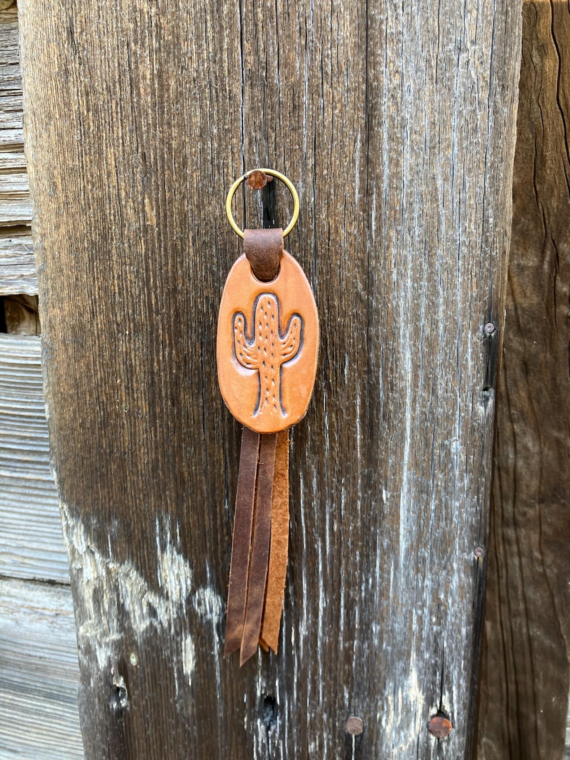 Handmade Tooled Leather Keychain - Etsy