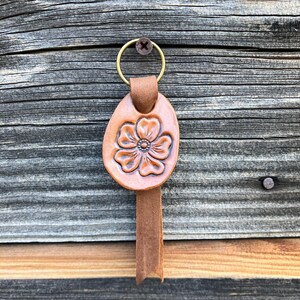 Handmade Tooled Leather Keychain - Etsy