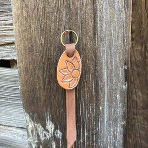 Handmade Tooled Leather Keychain - Etsy