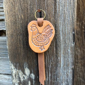 Handmade Tooled Leather Keychain - Etsy
