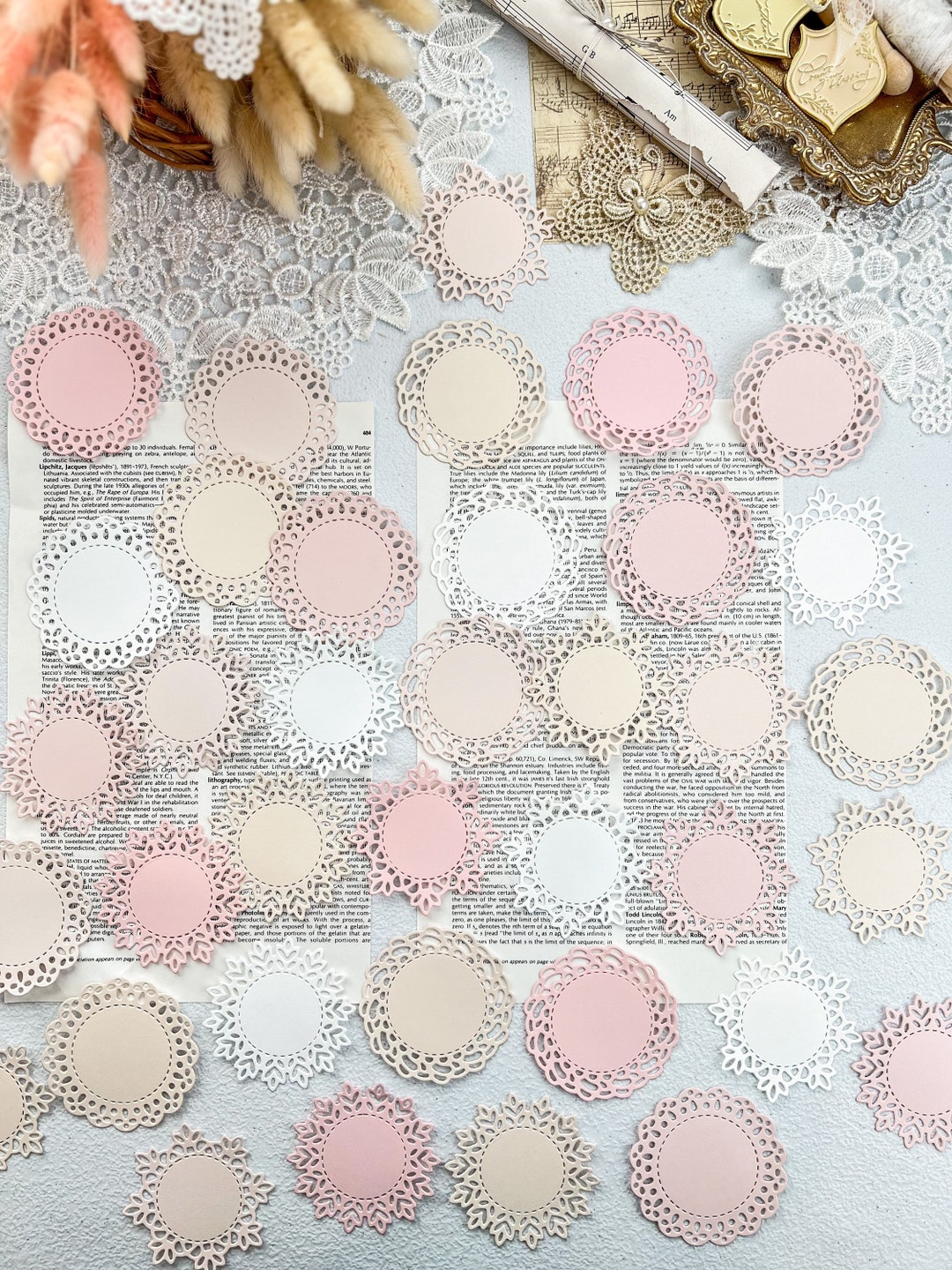 Set 10pcs Mini Die Cut Doily Doilies for Creative Junk Journaling ...