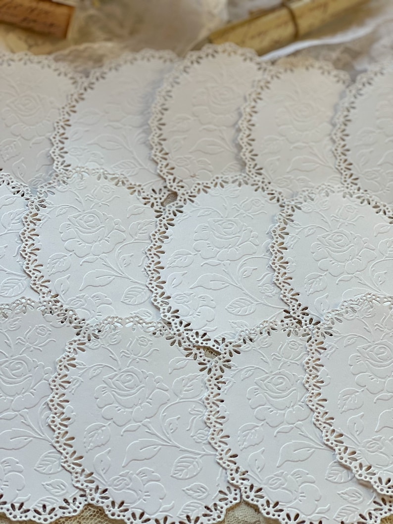 Die Cut Embossed Oval Doilies Doily Embellishments Card - Etsy