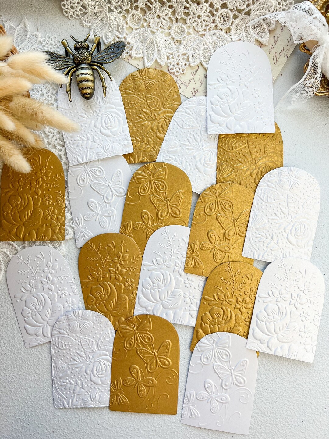 Set Arch Shape Pearlized Embossed Card Stock Paper for Creative Junk ...