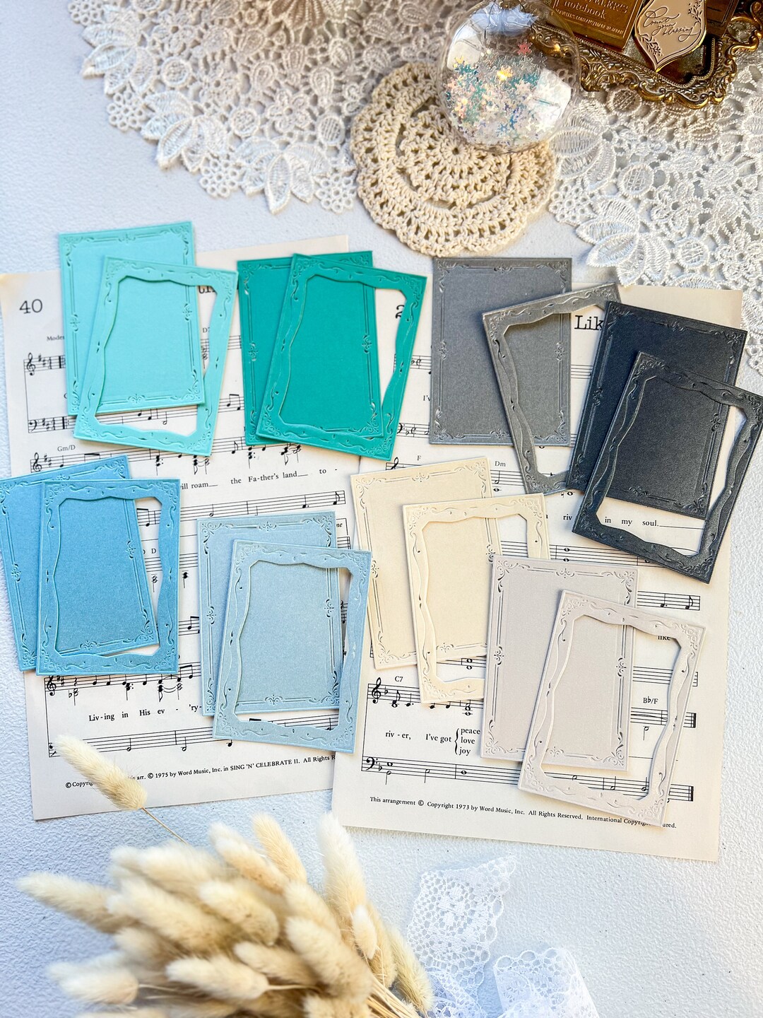 Set 4pcs Square Shimmer Die Cut Frames for Creative Junk Journaling ...