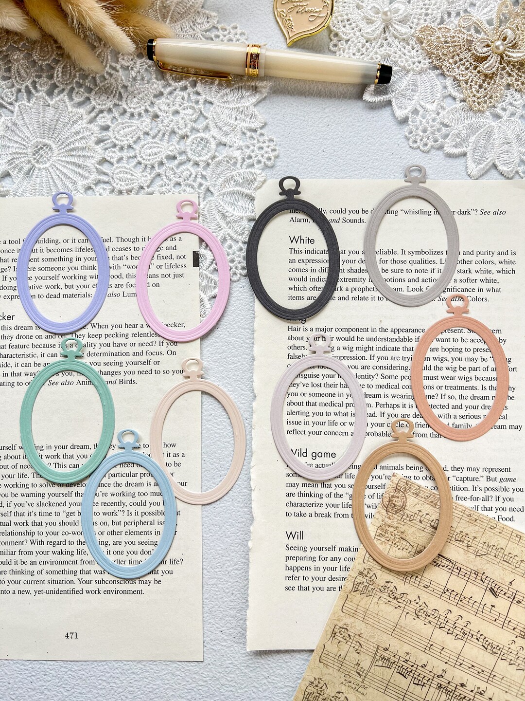 Set 5pcs Oval Locket Die Cut Frames for Creative Junk Journaling ...