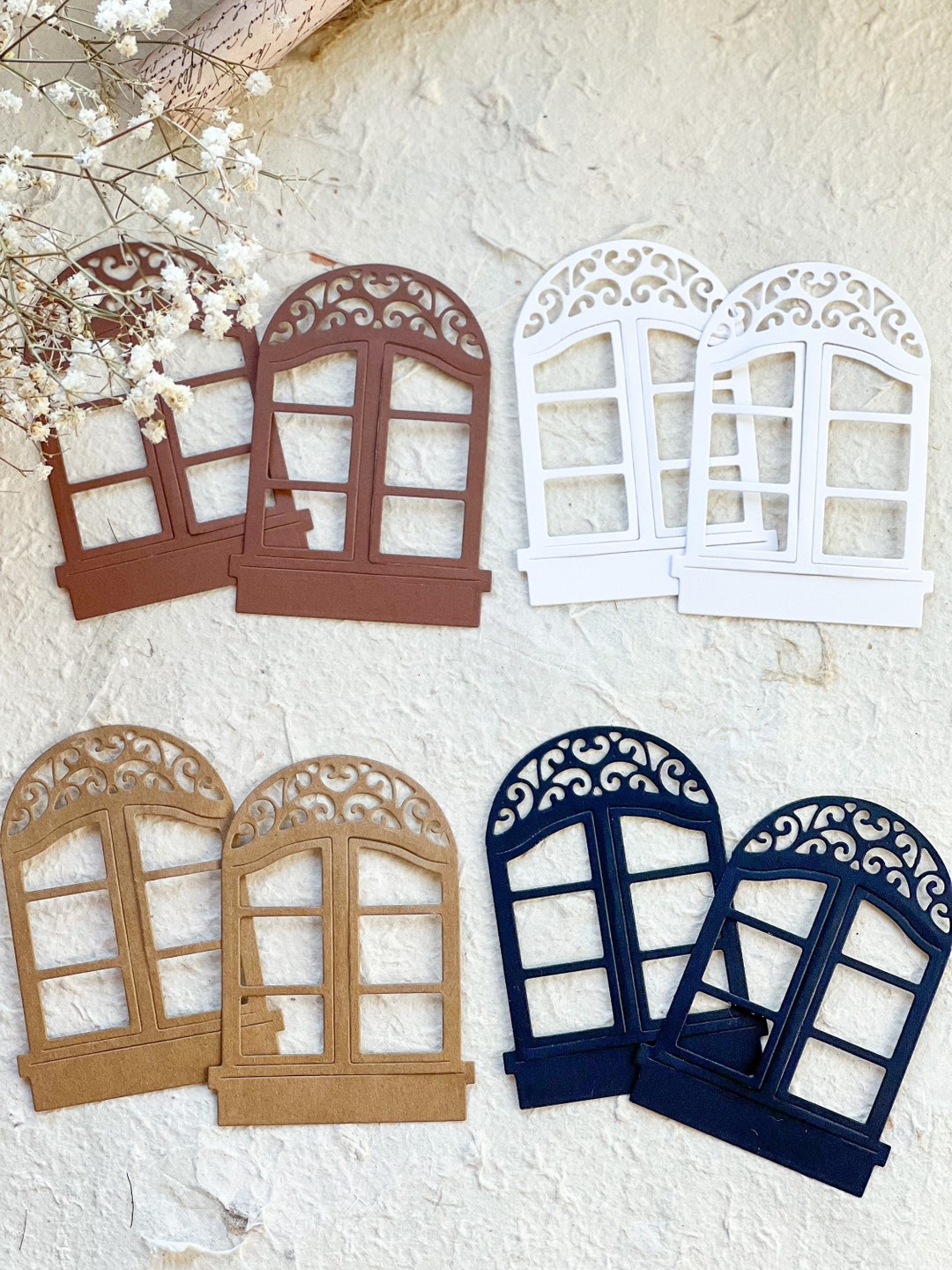Set Die Cut Flourish Windows for Card Making Scrapbooking Junk ...