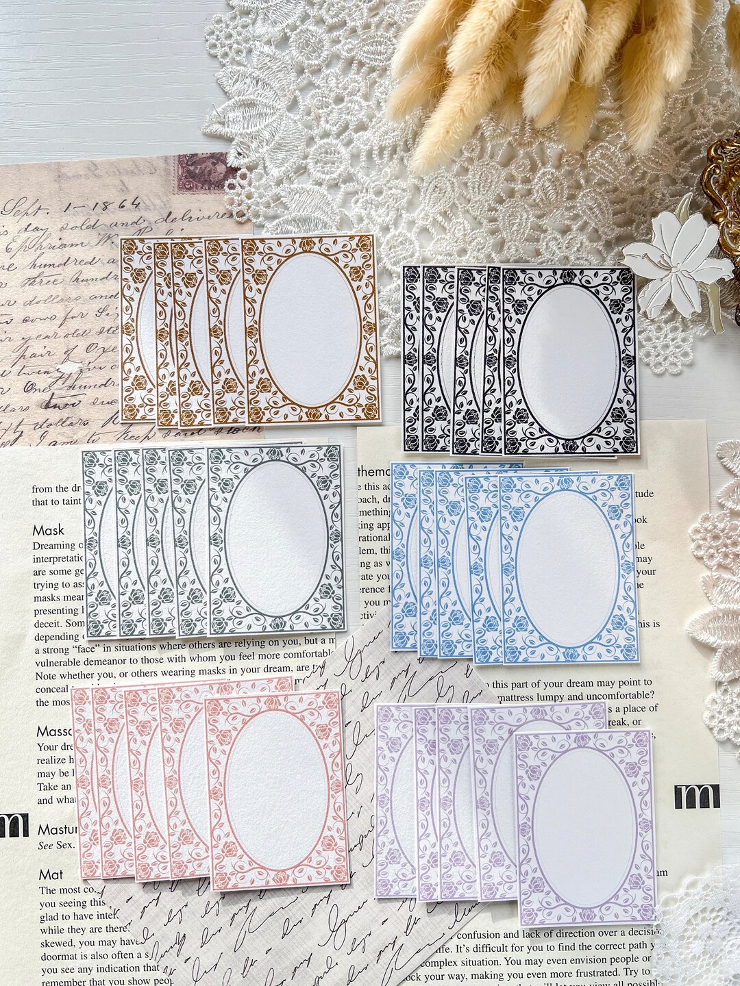 Set 15pcs Memo Frames Note Cards for Creative Junk Journaling Mixed ...