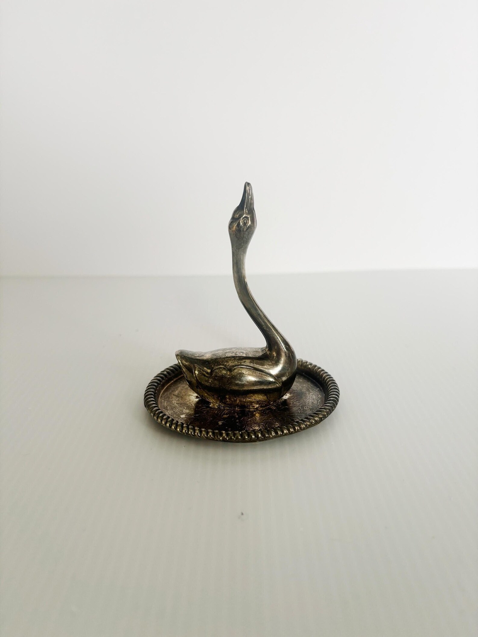 Vintage Silver Plated Swan Ring Holder - Etsy
