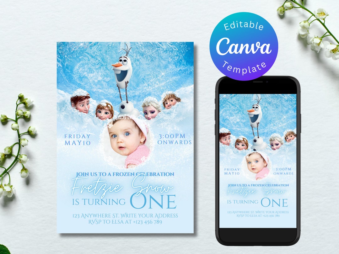 Magical Frozen Birthday Invite Instant Download Elsa Digital Invitation ...